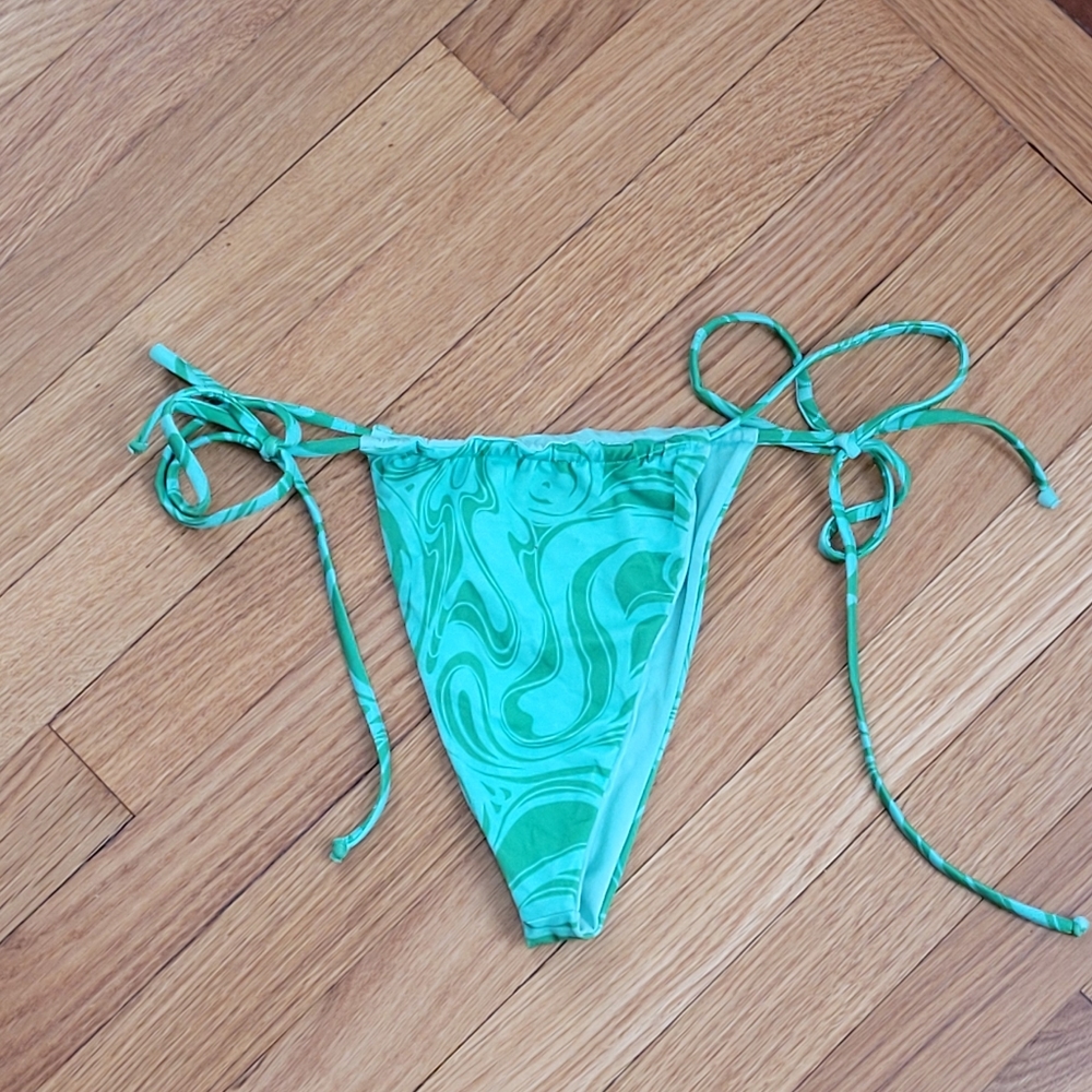 Frankies Bikinis Tia Satin String Bikini Bottom In Ra Gem